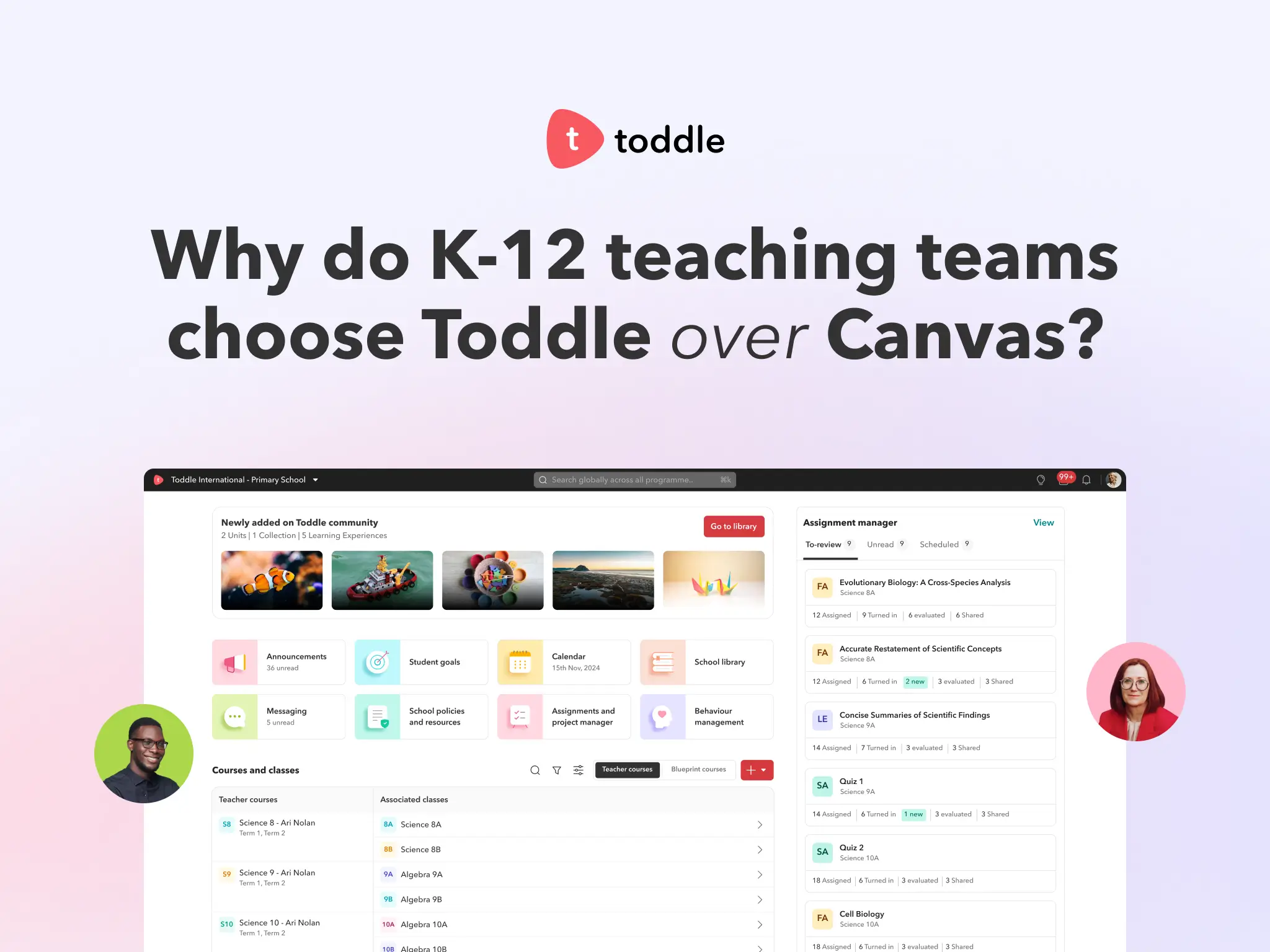 Toddle vs. Canvas: Choosing a K-12 LMS